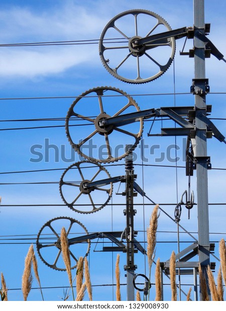 Catenary Train Tracks Stock Photo (Edit Now) 1329008930