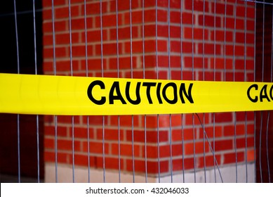 Caution Warning Strip Front Brick Wall Stock Photo (Edit Now) 605926865