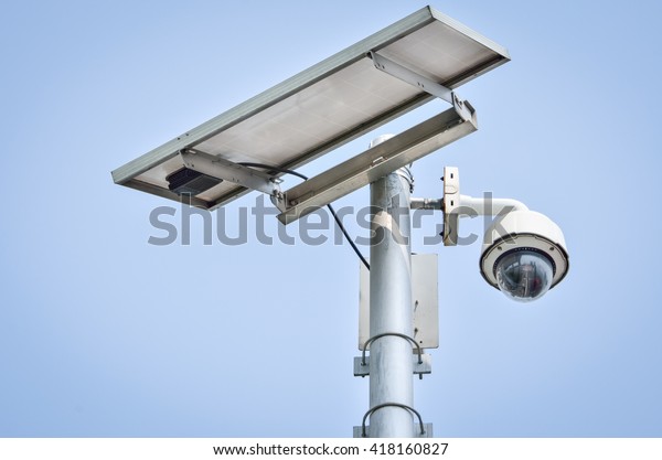 Cctv Camera Security Solar Panel Big Stock Photo (Edit Now) 418160827