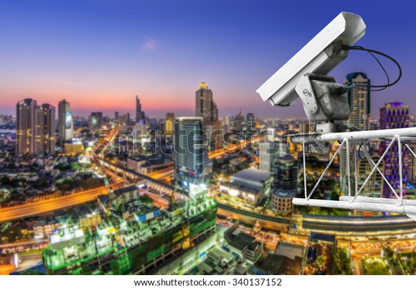Cctv Cameras Security Cameras Backdrop Tail Stock Photo 340137152 ...