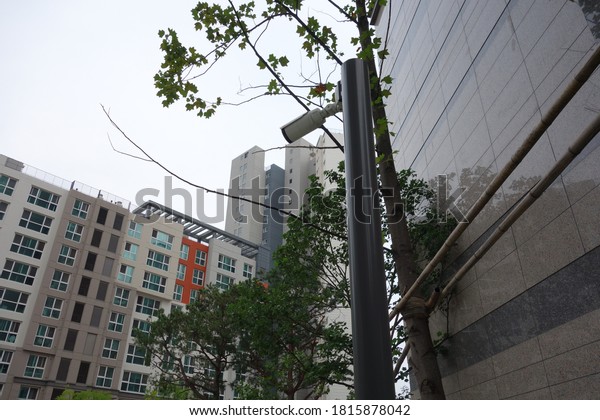 Cctv Security Camera Installed Apartment Complex Stock Photo 1815878042 ...