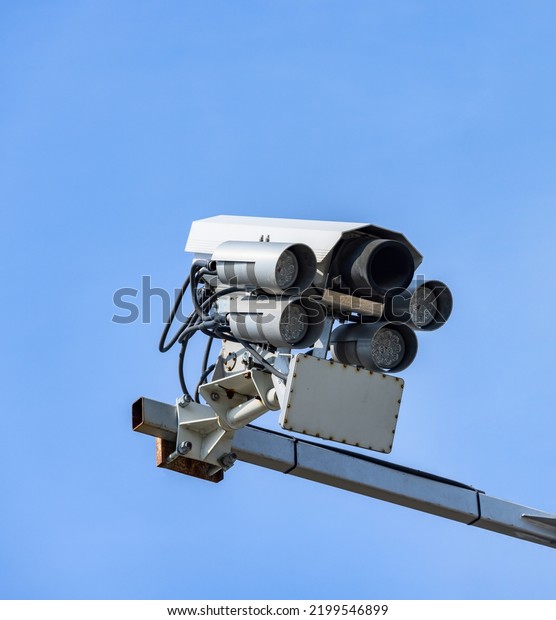Cctv Security Road Camera Traffic Control Stock Photo 2199546899 ...