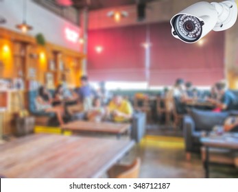 Cctv System Security Inside Cafe People Stock Photo 348712187 ...