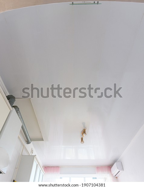 Ceiling Made White Plastic Panels Interior Stock Photo (Edit Now ...
