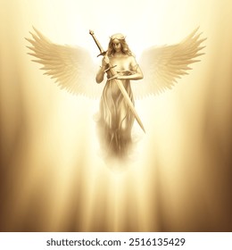 Golden Angel Full Body Surround White AI-generated image 2337010701 ...