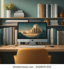 Desktop Computer Blank Screen Facing Forward AI-generated image ...