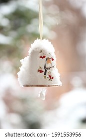 Ceramic Bell Bird Pattern Winter Garden Stock Photo 1591553956 ...