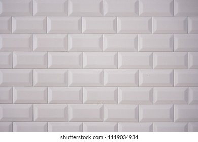 Ceramic Rectangular White Tile Laid Horizontally Stock Photo 1119034934 ...