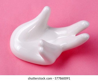 Ceramic Stand Hand Shape On Pink Stock Photo 577860091 | Shutterstock
