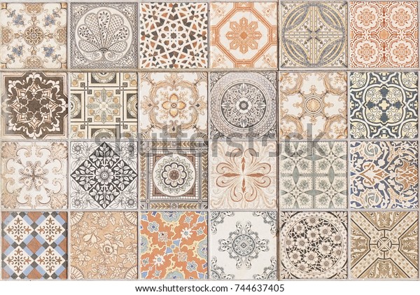 Ceramic Tile Pattern Elegant Vintage Tuscany Stock Photo 744637405 ...