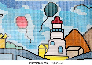 Ceramic Tiles Patterns Wall Cartoon Stock Photo 258525368 | Shutterstock