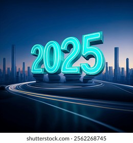 Vector Illustration Numbers 2025 Using Construction AI-generated image ...