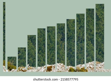 Chart Made Green Pine Trees Symbol Stock Photo 2158577795 | Shutterstock