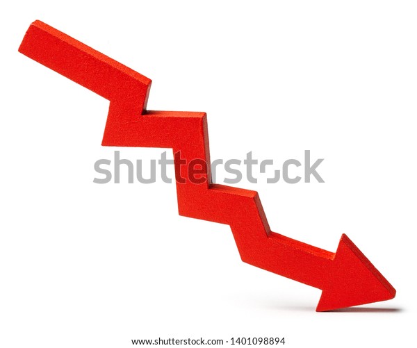 Chart Red Down Arrow Isolated On Stock Photo (Edit Now) 1401098894