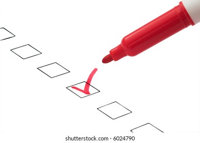 Checklist Red Marker Closeup Stock Photo 95260408 | Shutterstock