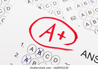 Checked Answer Sheet Closeup Concept Passing Stock Photo 1660932130 ...