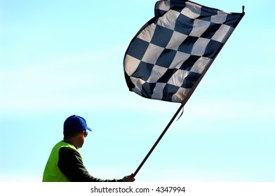 Checkered Flag Being Waved Completion Race Stock Photo 4347994 ...