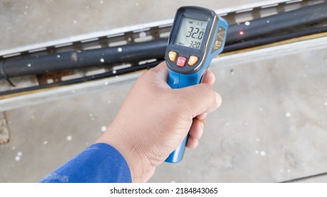 Checking Temperature Industrial Electrical Cables Using Stock Photo ...