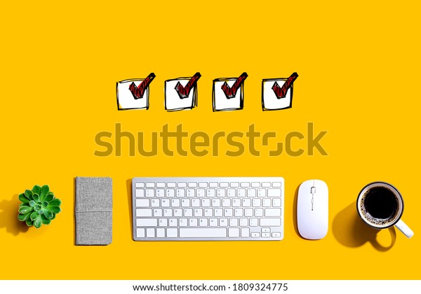 Checklist Computer Keyboard Mouse Stock Photo 1809324775 | Shutterstock