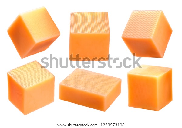 Cheddar Cheese Cubes Rectangular Blocks Pieces Stock Photo 1239573106 ...