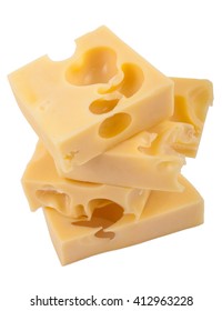 Cheese Stack Isolated On White Background Stock Photo 412963228 ...