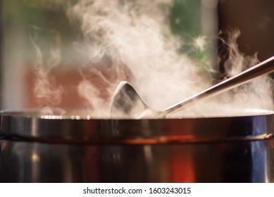 Chef Restaurant Cooking While Using Dipper Stock Photo 1603243015 ...