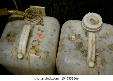 Chemical Solution Inside Dirty Plastic Containers Stock Photo (Edit Now ...