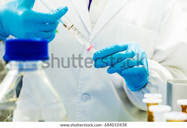 Chemist Prepare Test Solution Hplc Injection Stock Photo 684010438 ...
