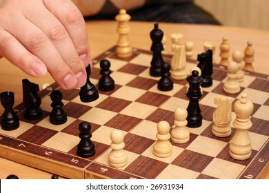Hand Moving Pawn Chess Piece On Stock Photo (Edit Now) 51024400