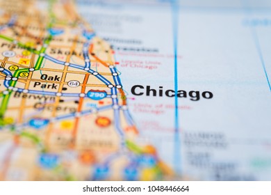 Chicago On Map Stock Photo 1048446664 | Shutterstock