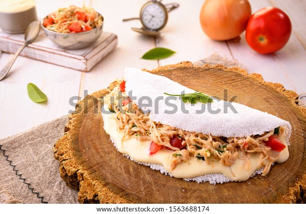 Chicken Tapioca with Catupiry | Typical northeastern Brazilian food