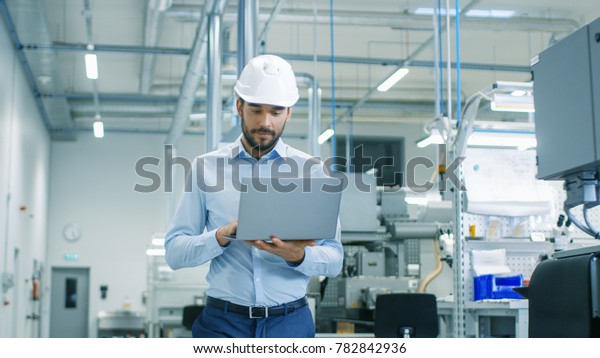 Chief Engineer Hard Hat Walks Through Stock Photo 782842936 | Shutterstock