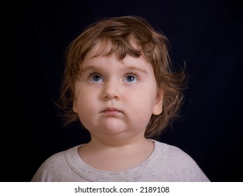 Serious Looking Little Girl On Black Stock Photo 3463489 | Shutterstock