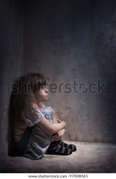 Child Alone Dark Corner Stock Photo (Edit Now) 97008065
