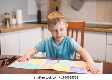 Child Boy Does Tasks Development Logical Stock Photo 1964525551 ...