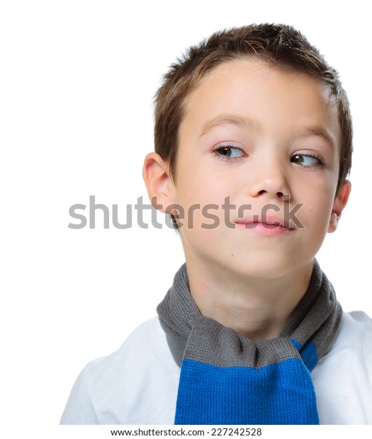 Child Boy Looking Side Isolated On Stock Photo 227242528 | Shutterstock