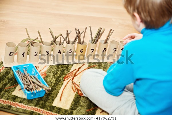 Child Counts Tree Branches Put Into Stock Photo (Edit Now) 417962731