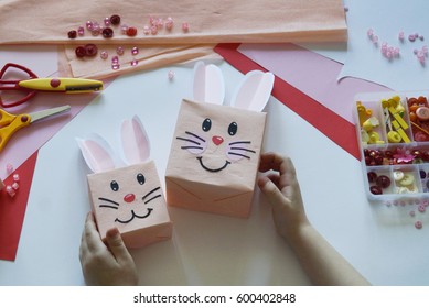Child Does Gifts On Easter Childs Stock Photo 600402848 | Shutterstock