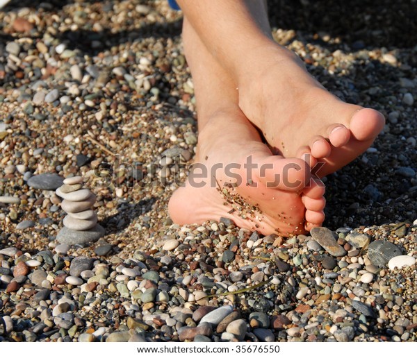 Child Feet Next Rocks Stack On Stock Photo 35676550 | Shutterstock