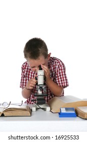 Child Looking Through His Microscope His Stock Photo 16925533 ...