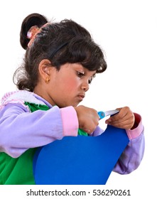 Child Making Project Using Ruler Pencil Stock Photo 536290261 ...