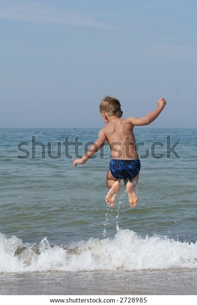Child Playing Waves Beach Stock Photo 2728985 | Shutterstock