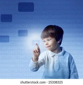 Child Pressing Touchscreen Button Stock Photo 25338325 | Shutterstock