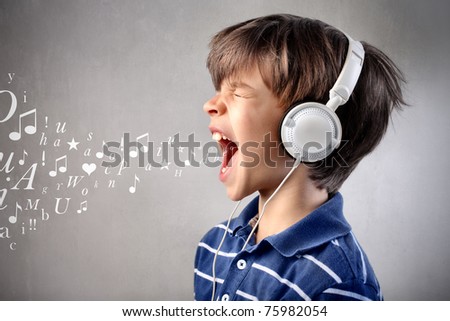 Child Singing Out Loud While Listening Stock Photo (Edit Now) 75982054 ...