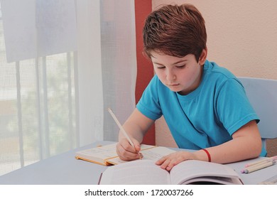 Child Taking Notes While Studying Home Stock Photo 1720037266 ...