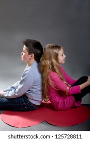 Children Sitting Back Back Stock Photo 125728811 | Shutterstock