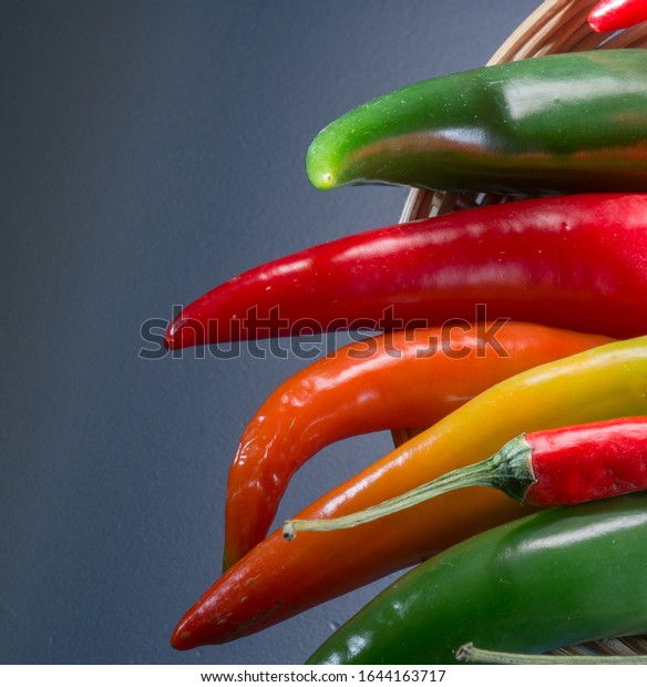 Chilli Pepper Different Types Colors Copyspace Stock Photo 1644163717 ...