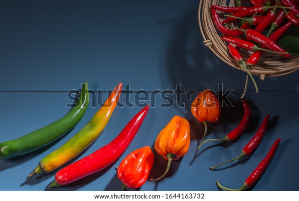 Chilli Pepper Different Types Colors Copyspace Stock Photo 1644163732 ...