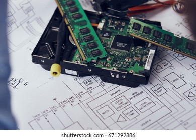 Chips Electronic Cards Processor Stock Photo 671292886 | Shutterstock