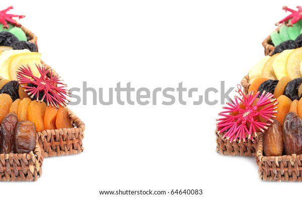 Christmas Frame Made Christmas Tree Shaped Stock Photo 64640083 ...